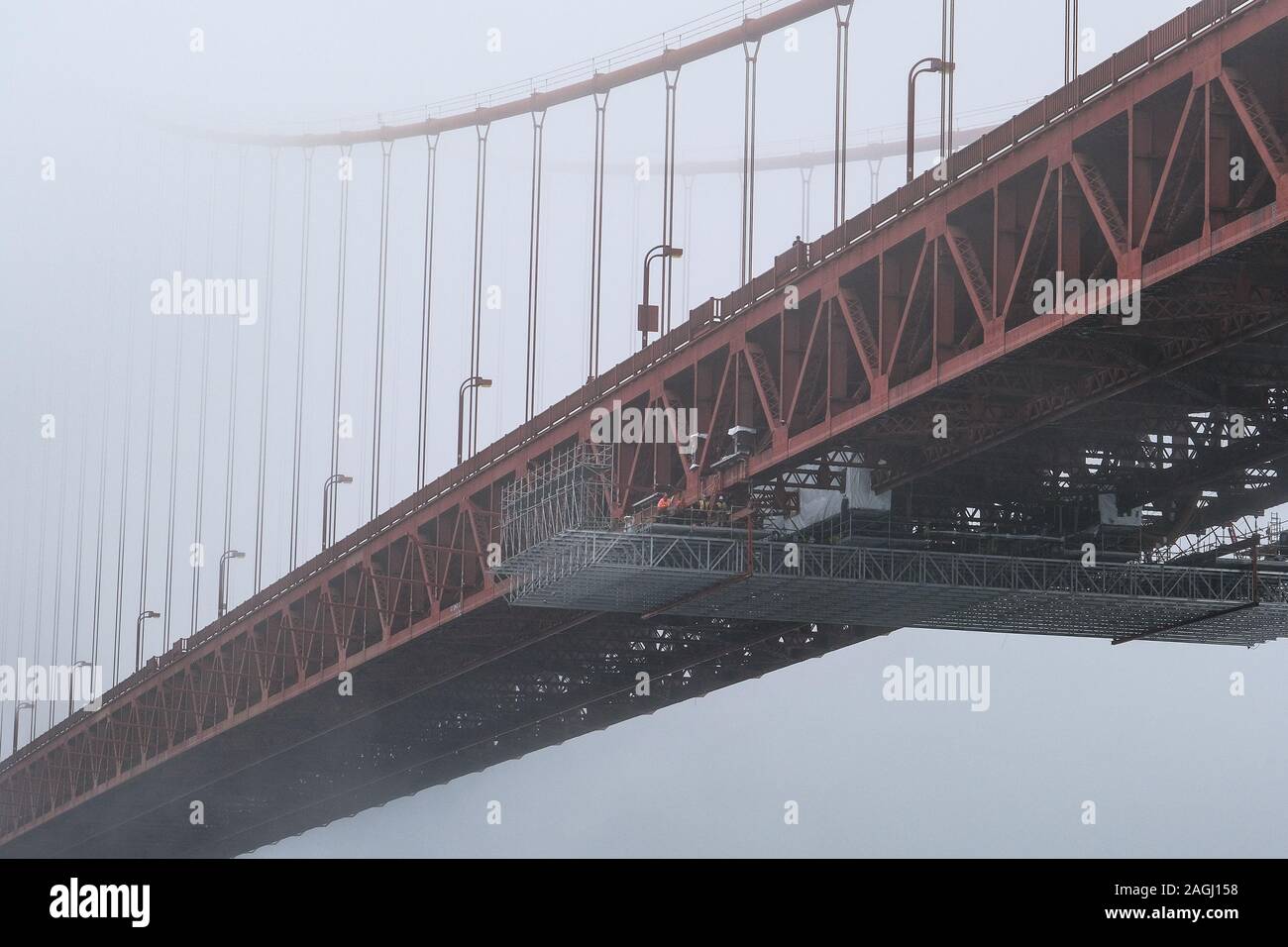 Painting Scaffolding under Golden Gate Bridge Stock Photo - Alamy
