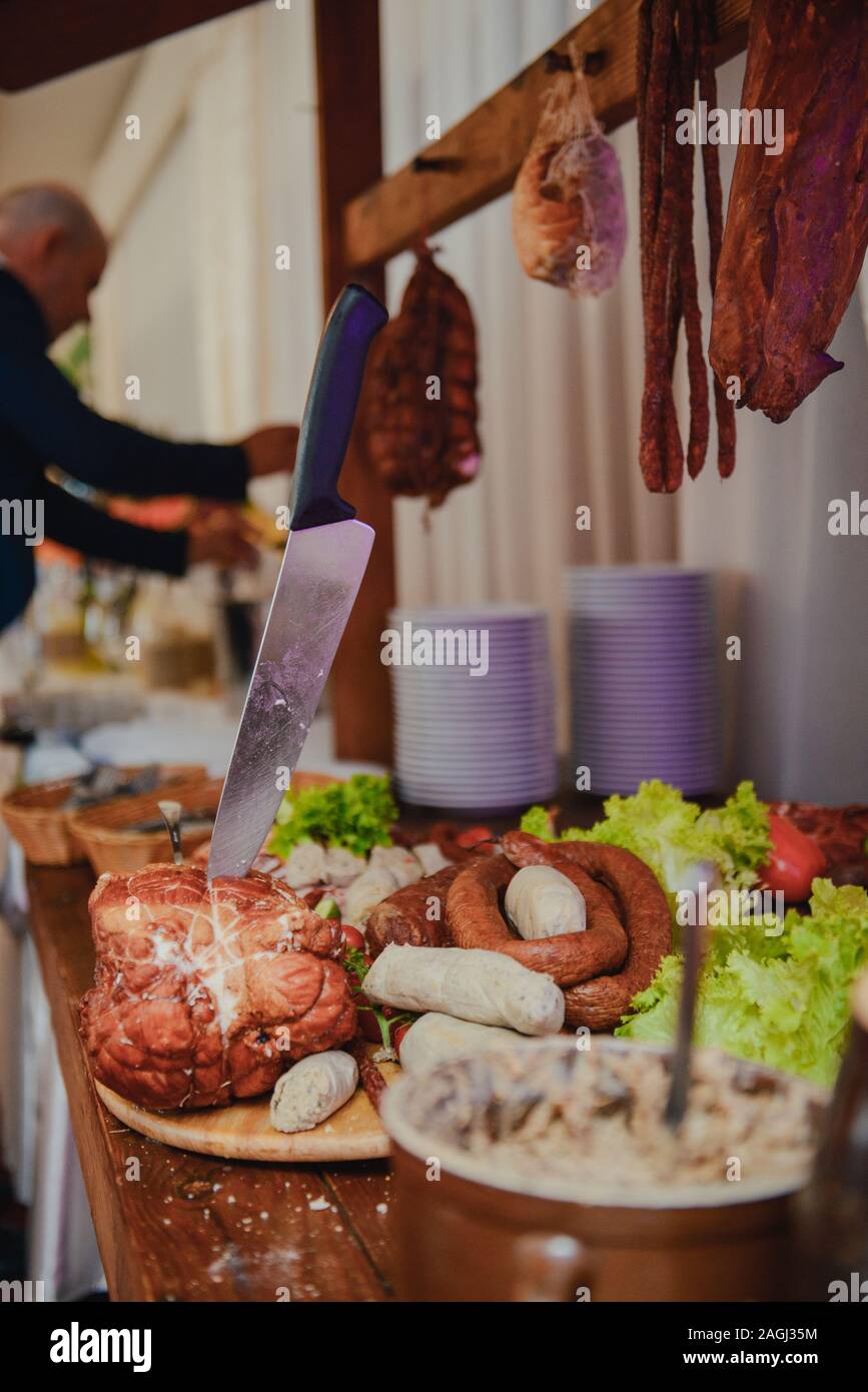 traditional polish rural table with food at the wedding Stock Photo - Alamy