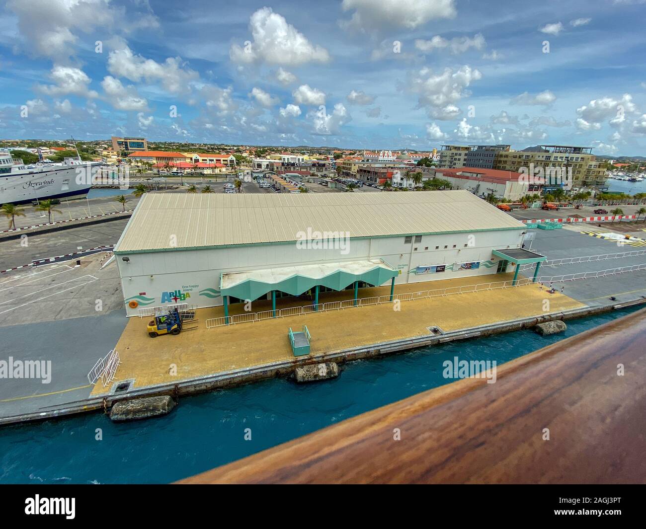 Aruba-11/2/19: The view from a cruise ship sailing into the port of ...