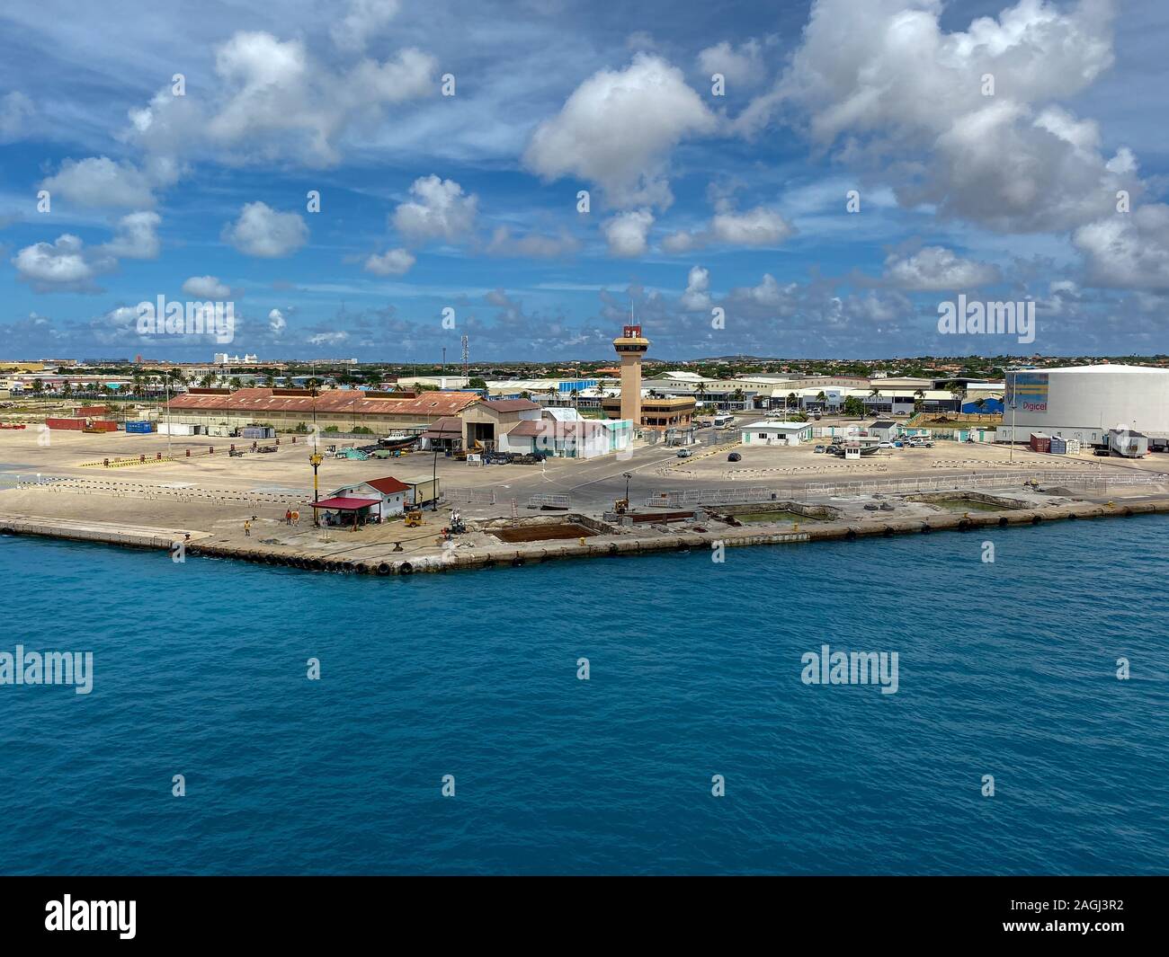 Aruba-11/2/19: The view from a cruise ship sailing into the port of ...