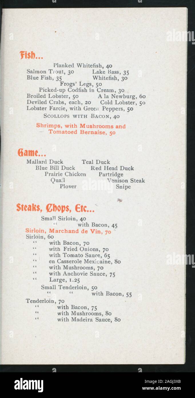 COMPLETE MENU FOR ANY MEAL; MENU [held by] CENTURY CLUB [at] CLEVELAND ...