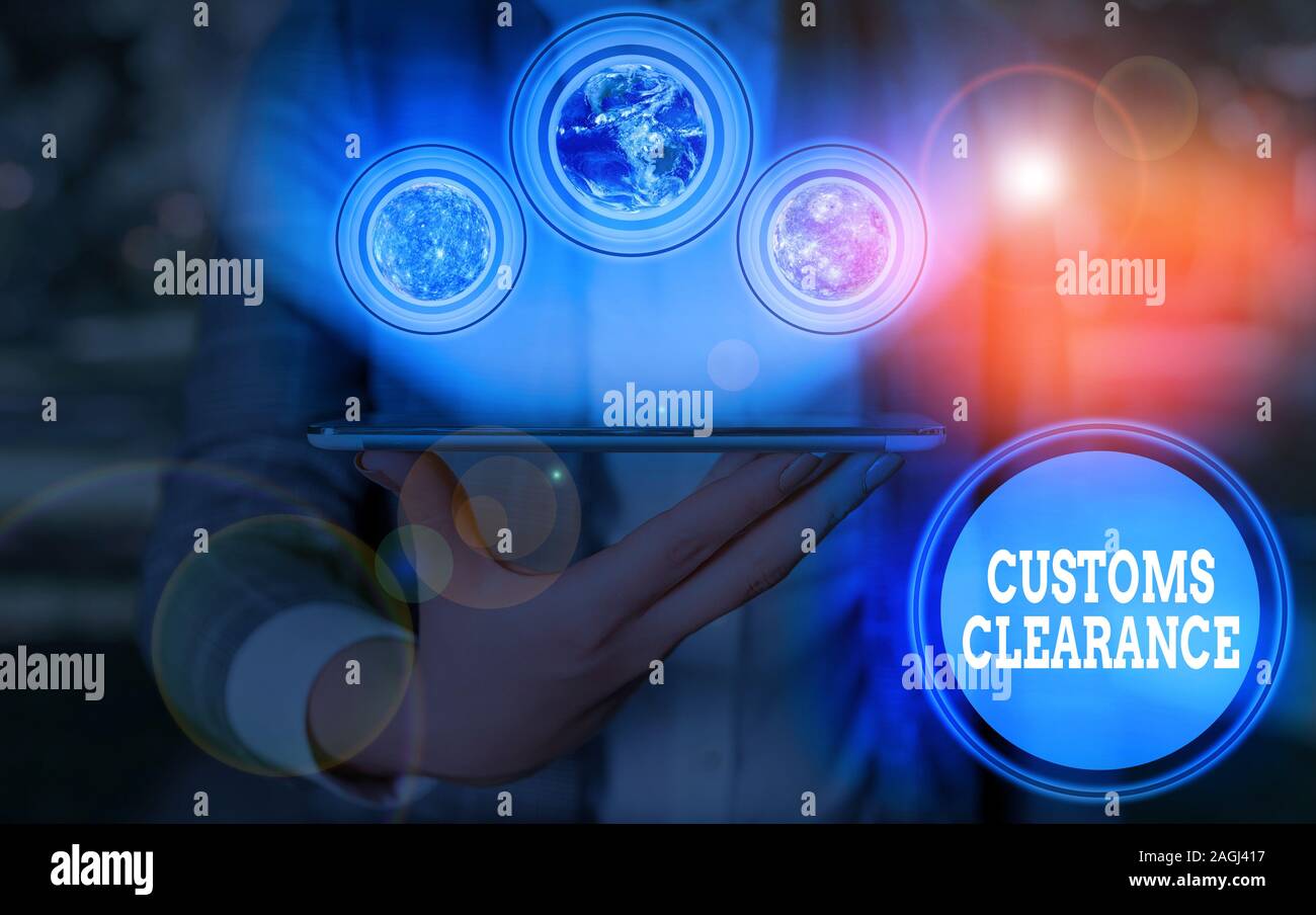 Writing note showing Customs Clearance. Business concept for ...