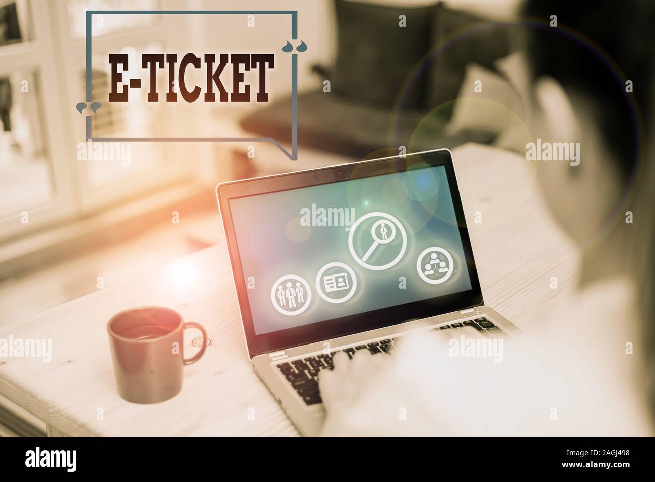 Text sign showing E Ticket. Business photo showcasing Digital ticket ...
