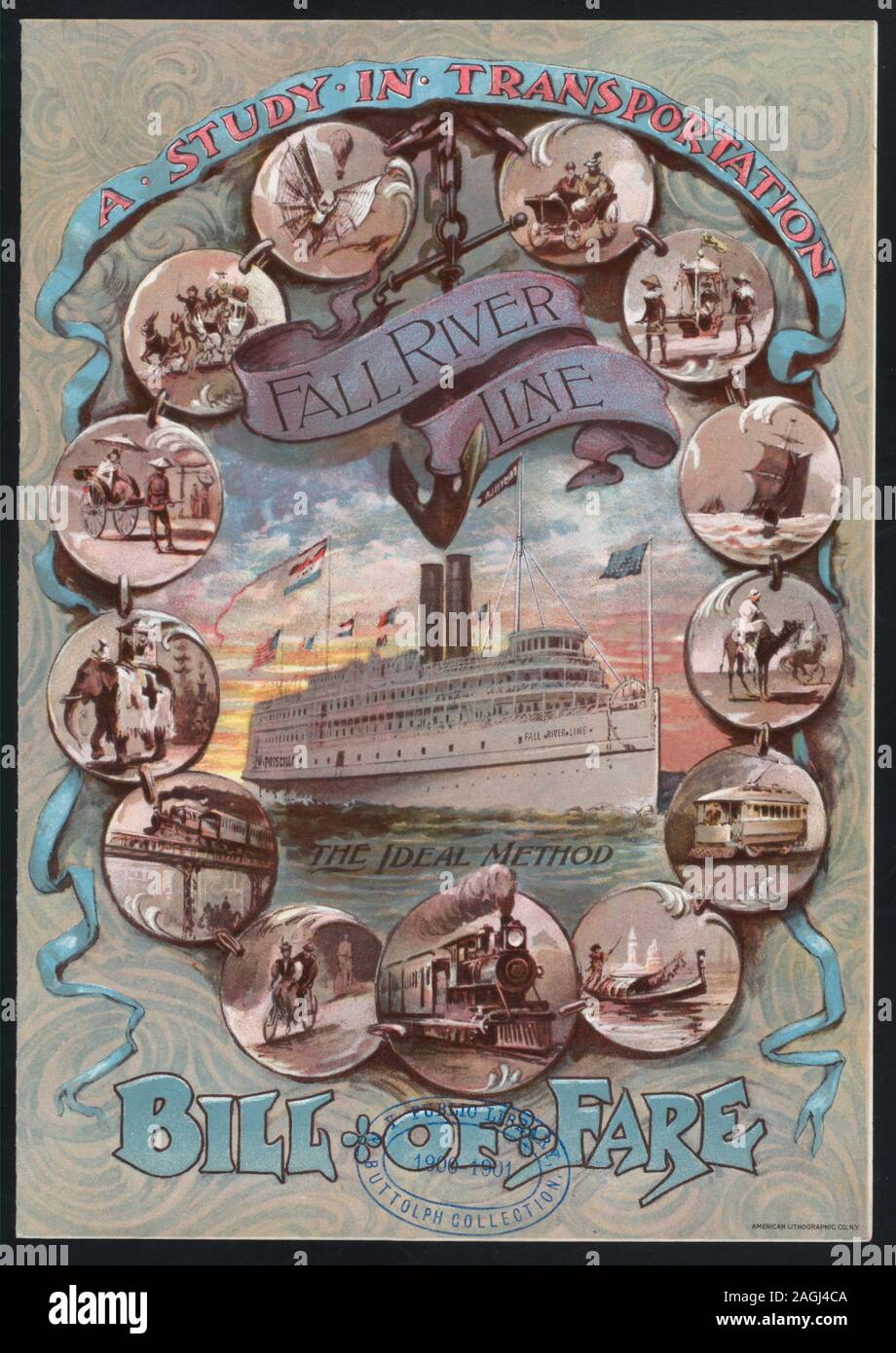 ILLUS: STEAMSHIP PRISCILLA WITH FLAGS FLYING AND NOTE THE IDEAL METHOD ...