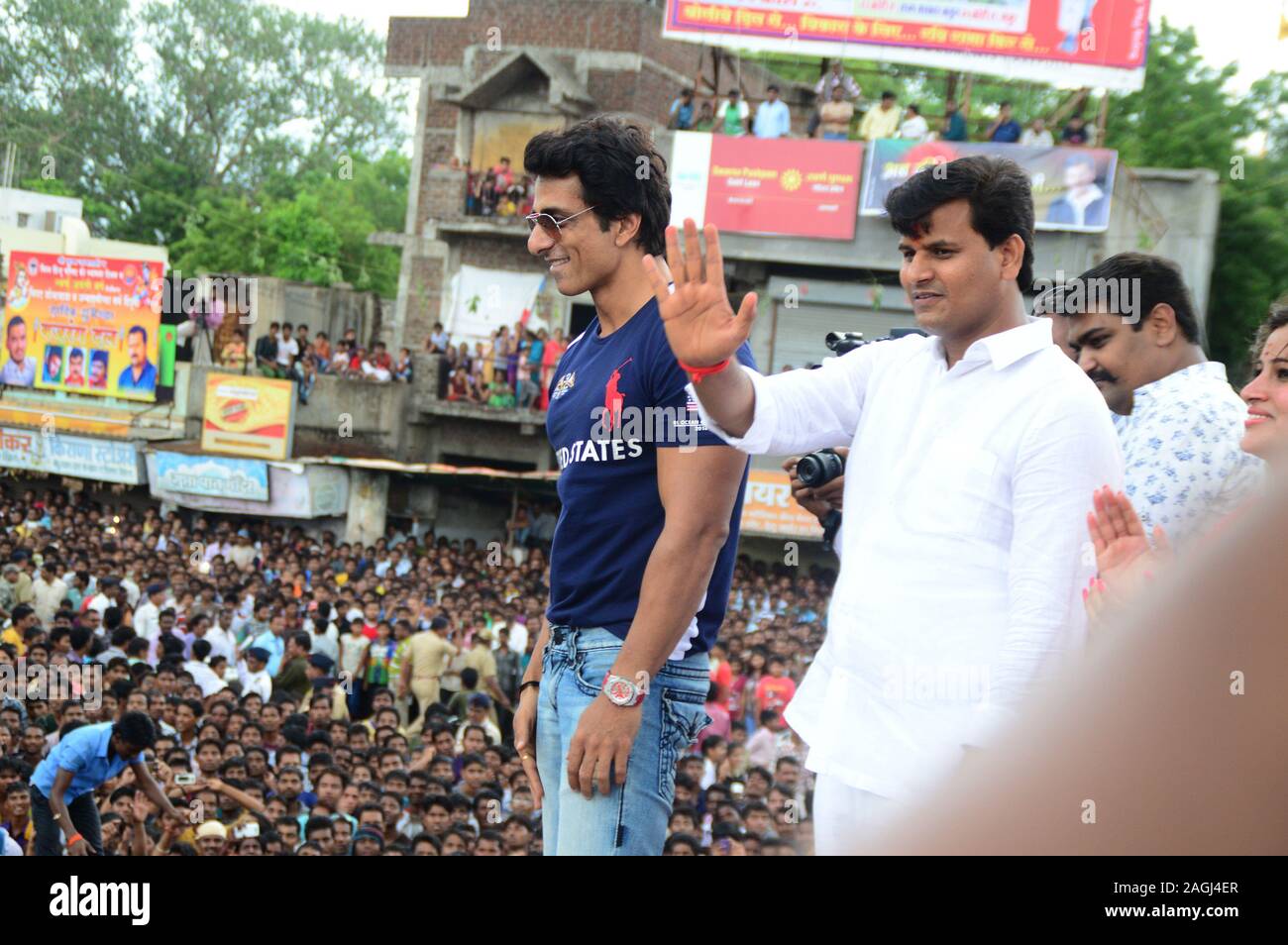 AMRAVATI, MAHARASHTRA, INDIA - AUGUST 24 : Bollywood Actor Sonu Sood ...