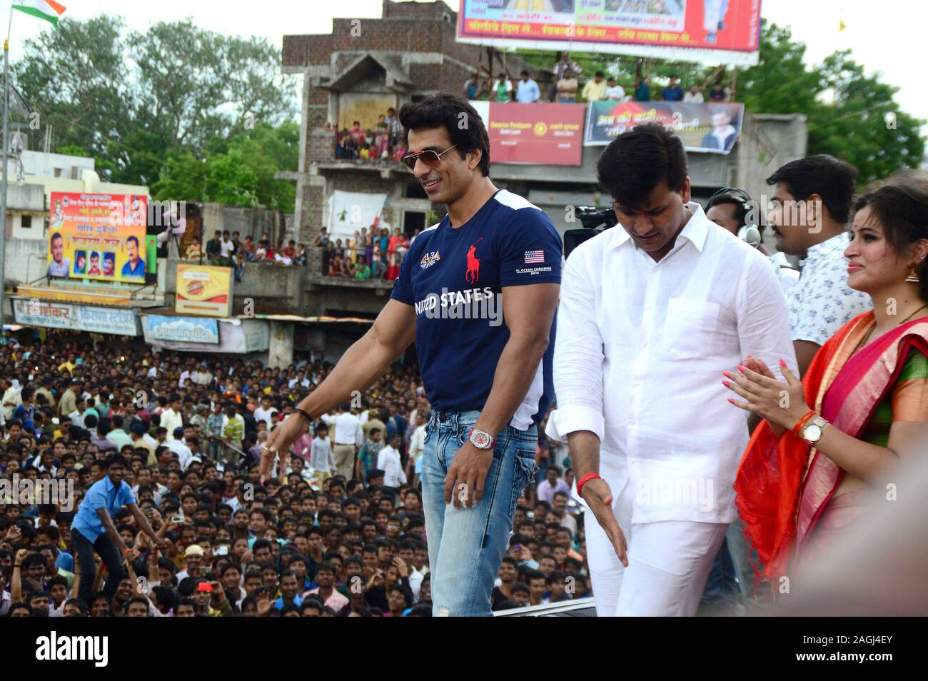 AMRAVATI, MAHARASHTRA, INDIA - AUGUST 24 : Bollywood Actor Sonu Sood ...