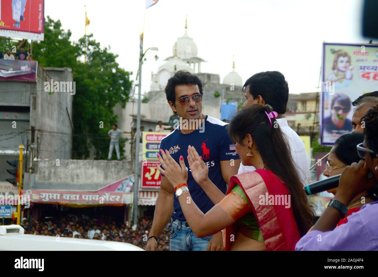 AMRAVATI, MAHARASHTRA, INDIA - AUGUST 24 : Bollywood Actor Sonu Sood ...
