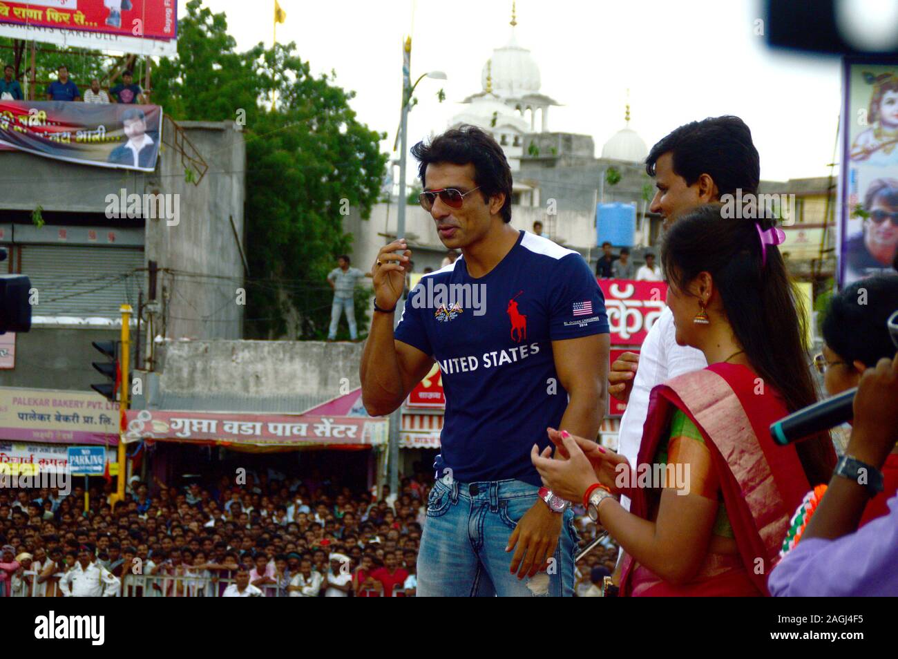 AMRAVATI, MAHARASHTRA, INDIA - AUGUST 24 : Bollywood Actor Sonu Sood ...