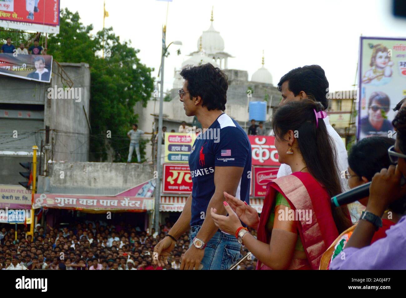AMRAVATI, MAHARASHTRA, INDIA - AUGUST 24 : Bollywood Actor Sonu Sood ...