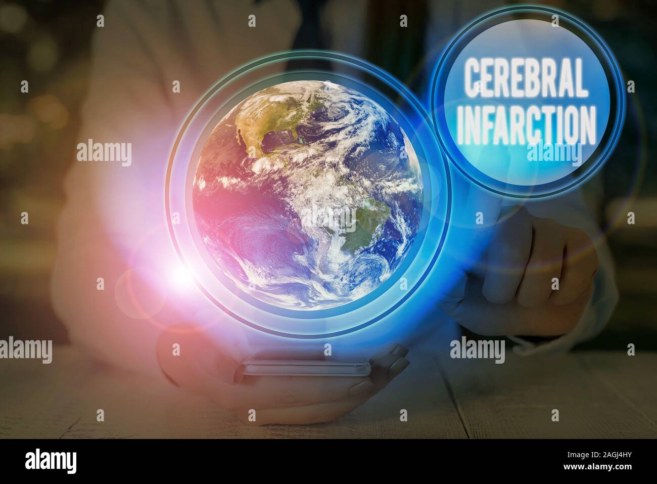 Writing note showing Cerebral Infarction. Business concept for focal ...