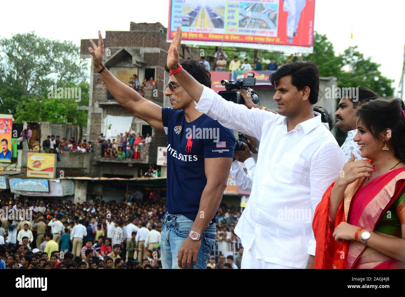 AMRAVATI, MAHARASHTRA, INDIA - AUGUST 24 : Bollywood Actor Sonu Sood ...