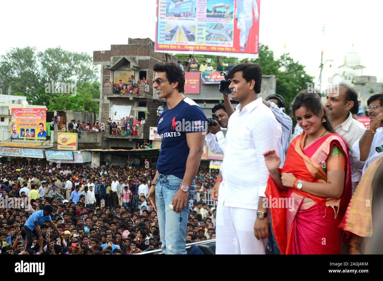 AMRAVATI, MAHARASHTRA, INDIA - AUGUST 24 : Bollywood Actor Sonu Sood ...
