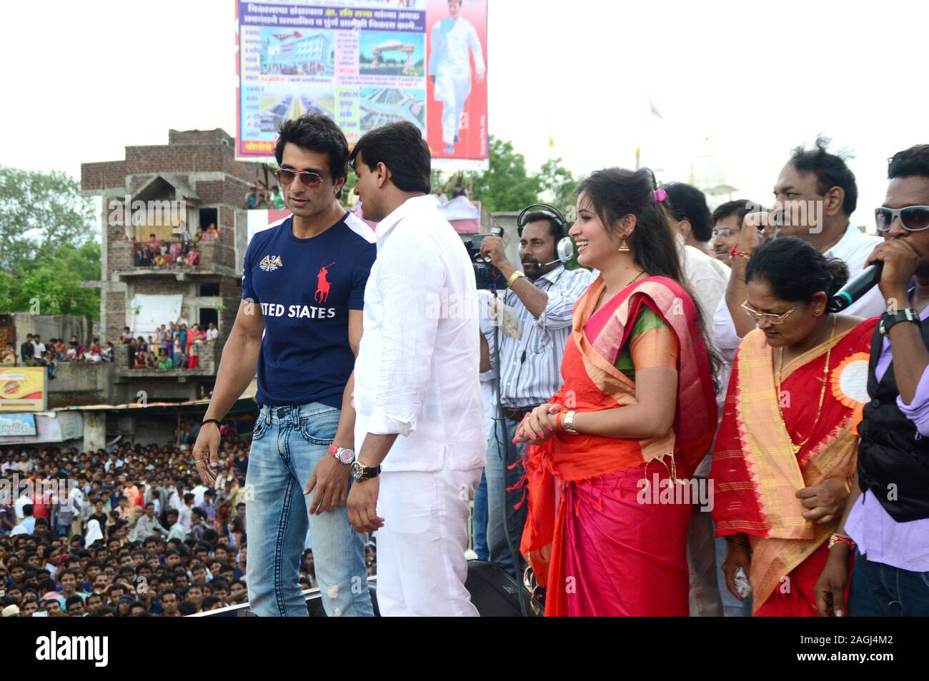 AMRAVATI, MAHARASHTRA, INDIA - AUGUST 24 : Bollywood Actor Sonu Sood ...