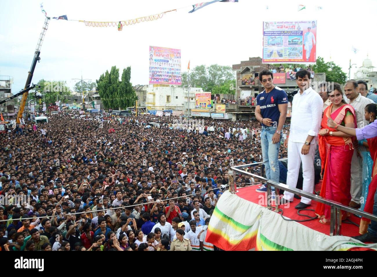 AMRAVATI, MAHARASHTRA, INDIA - AUGUST 24 : Bollywood Actor Sonu Sood ...