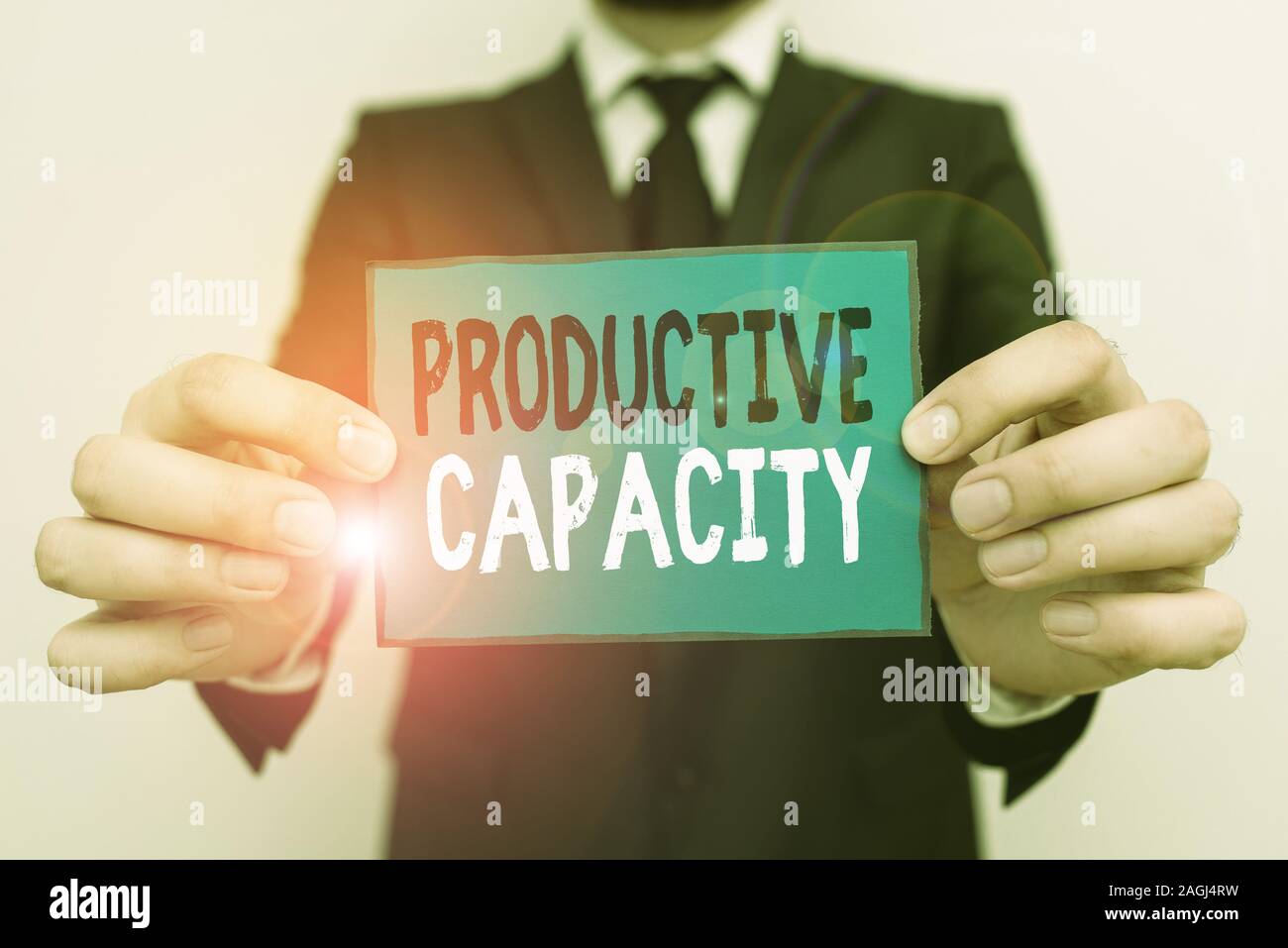 Writing note showing Productive Capacity. Business concept for the ...