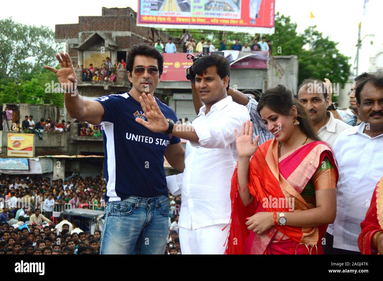 AMRAVATI, MAHARASHTRA, INDIA - AUGUST 24 : Bollywood Actor Sonu Sood ...