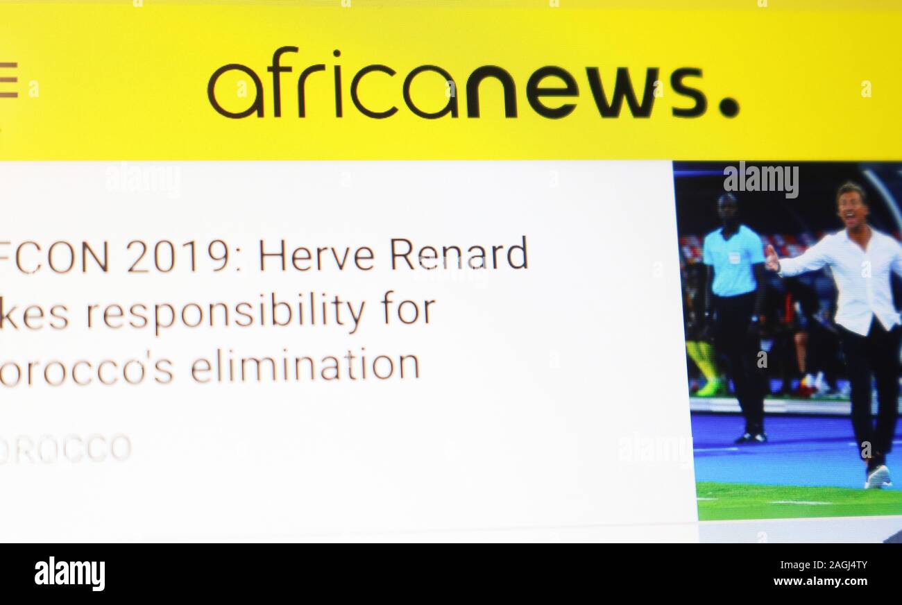 Africanews application website on computer display Stock Photo - Alamy