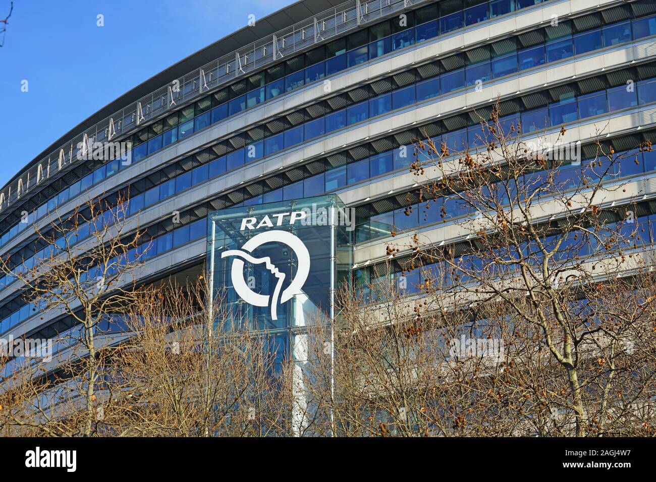 PARIS, FRANCE -18 DEC 2019- View of the Parisian public transport ...