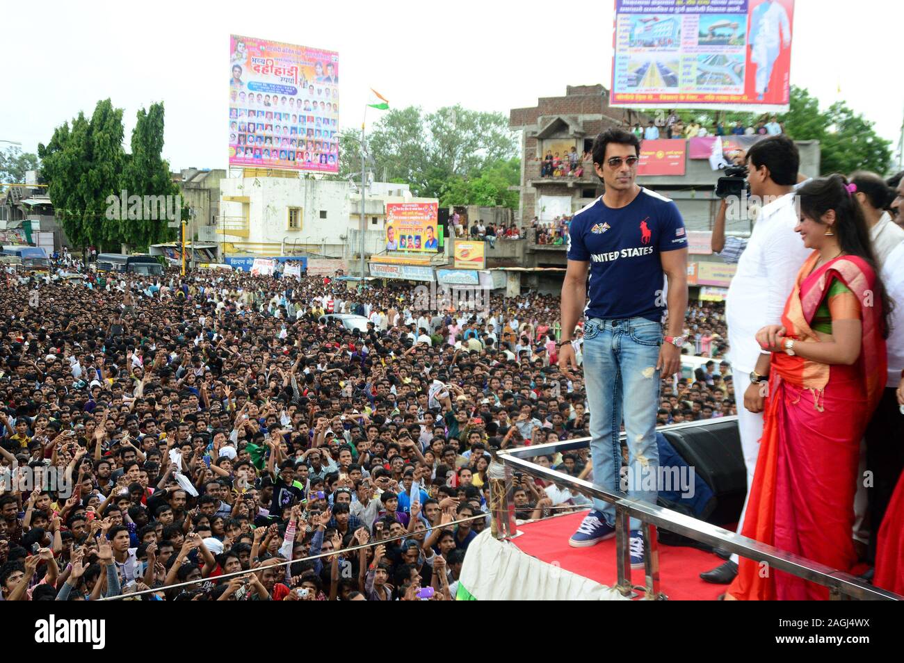 AMRAVATI, MAHARASHTRA, INDIA - AUGUST 24 : Bollywood Actor Sonu Sood ...