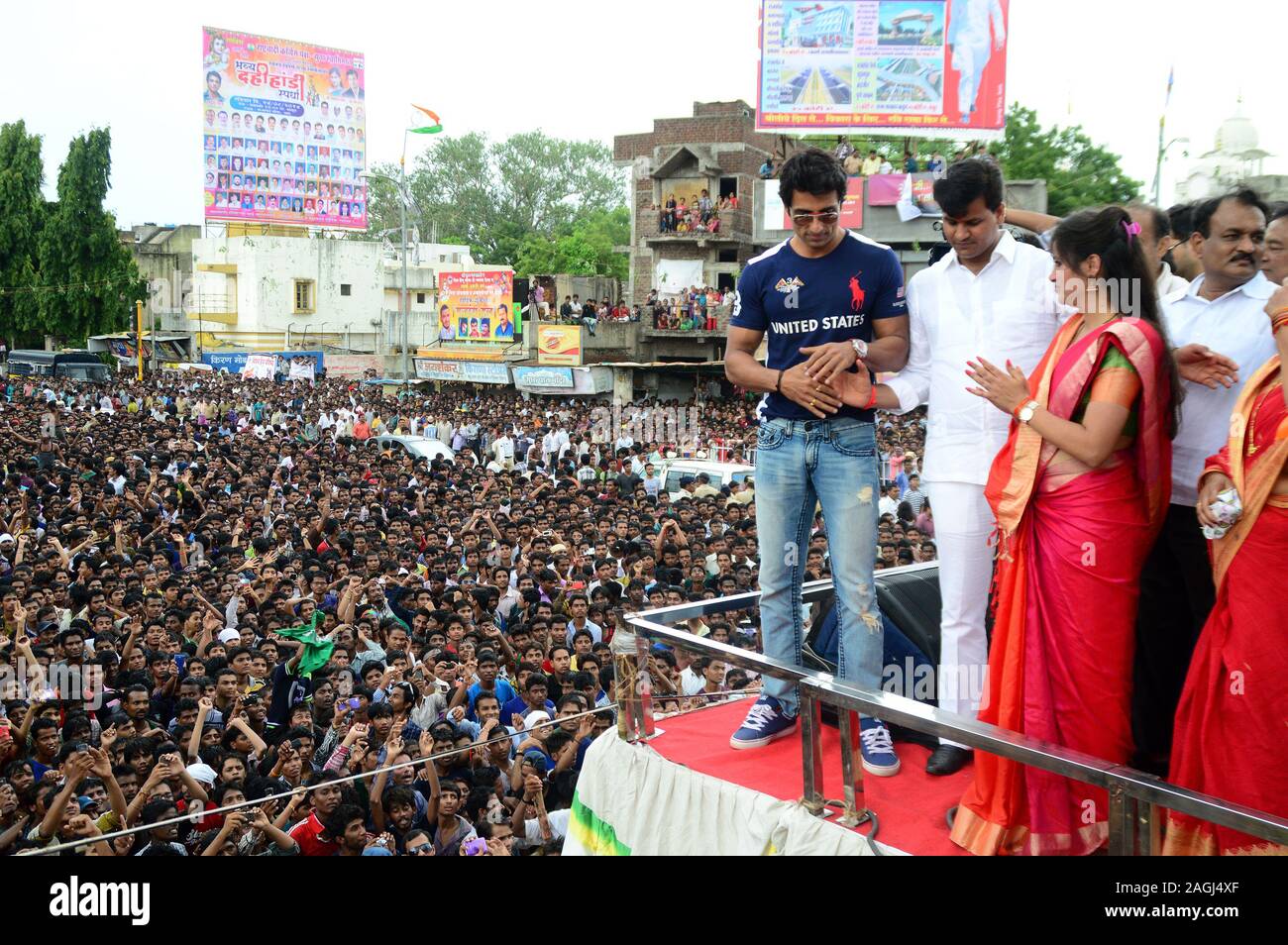 AMRAVATI, MAHARASHTRA, INDIA - AUGUST 24 : Bollywood Actor Sonu Sood ...