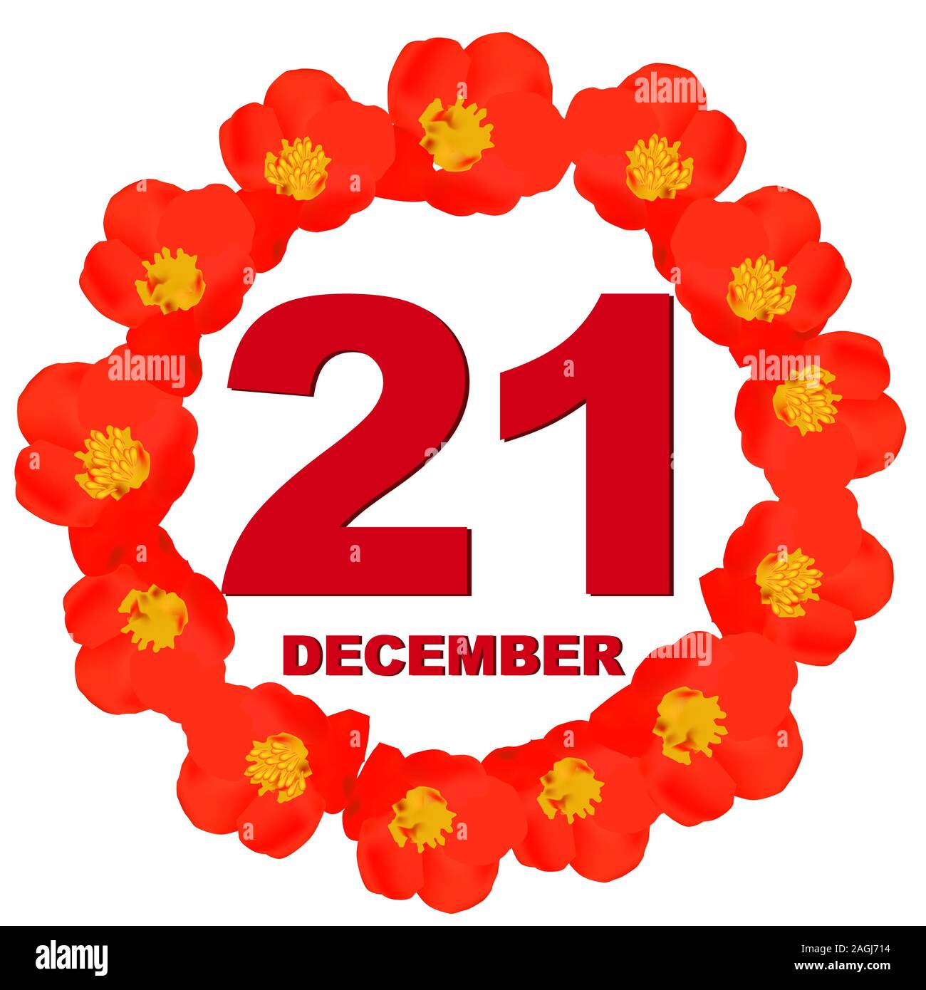 December 21 icon. For planning important day. Banner for holidays and ...