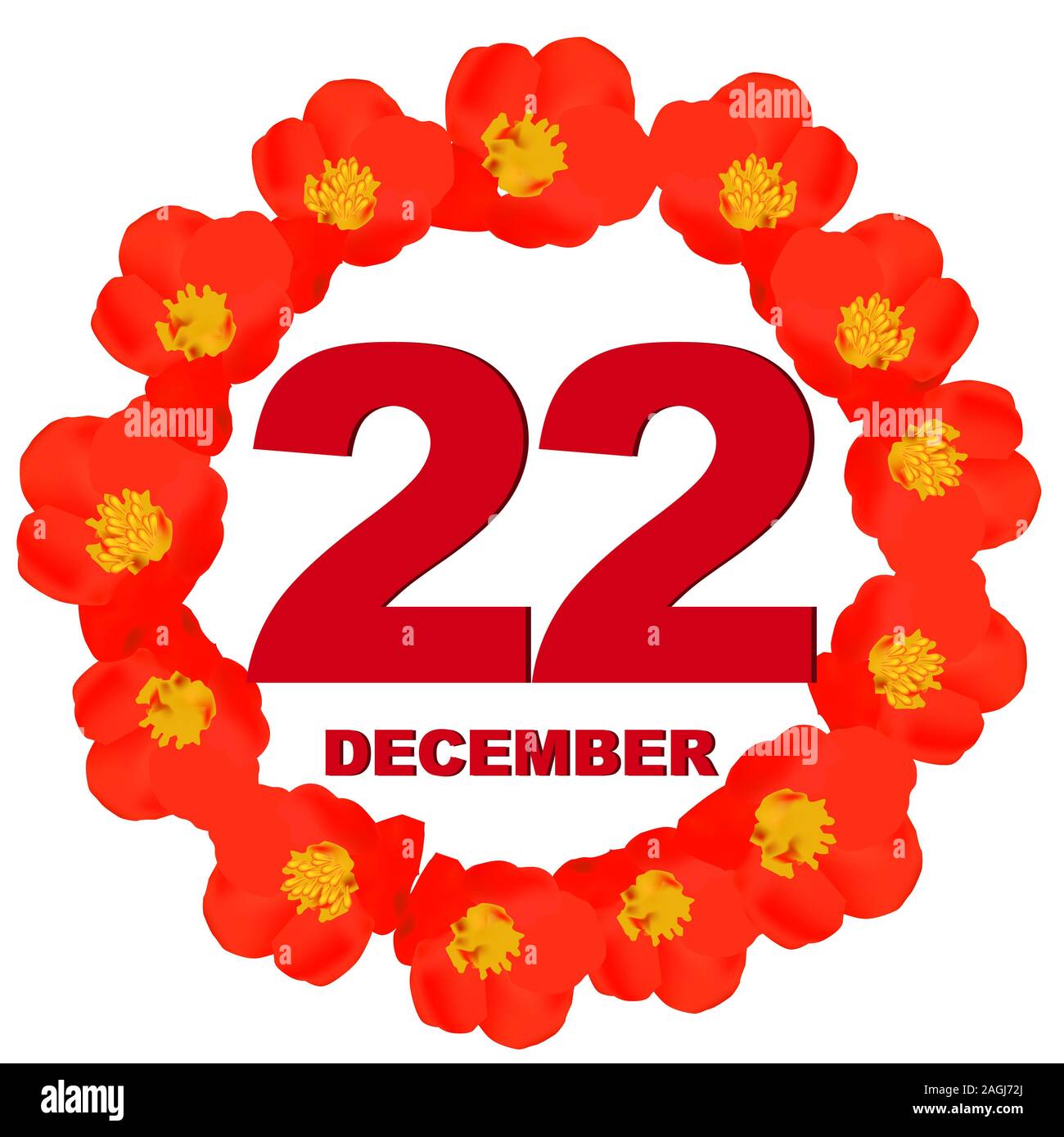 December22 icon. For planning important day. Banner for holidays and ...