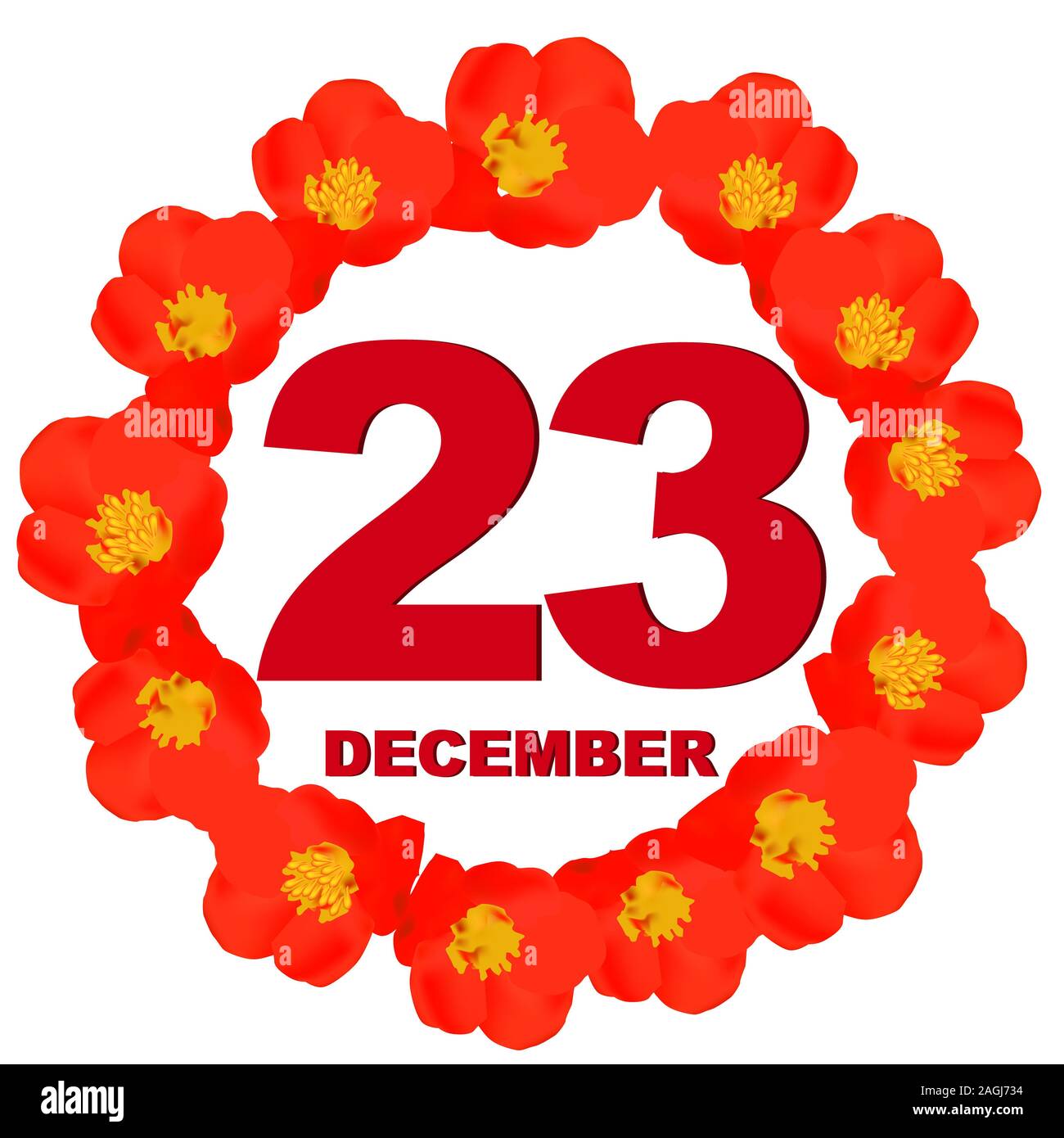 December 23 icon. For planning important day. Banner for holidays and ...