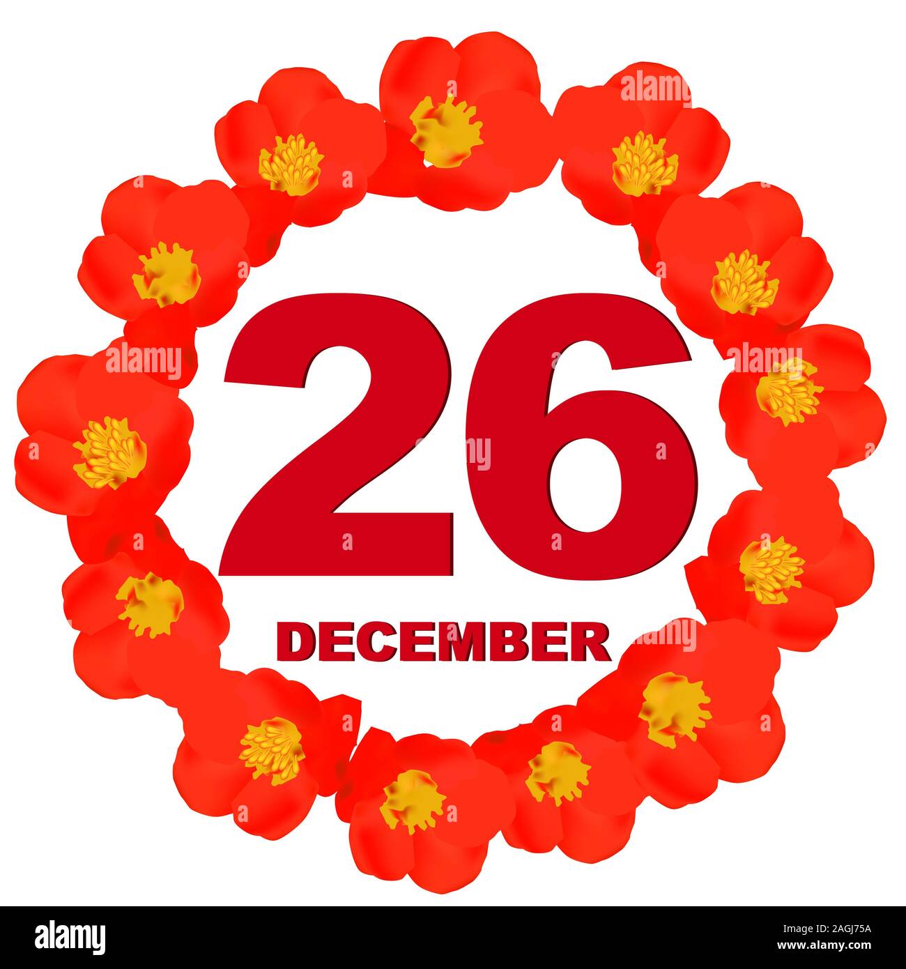 December 26 icon. For planning important day. Banner for holidays and ...
