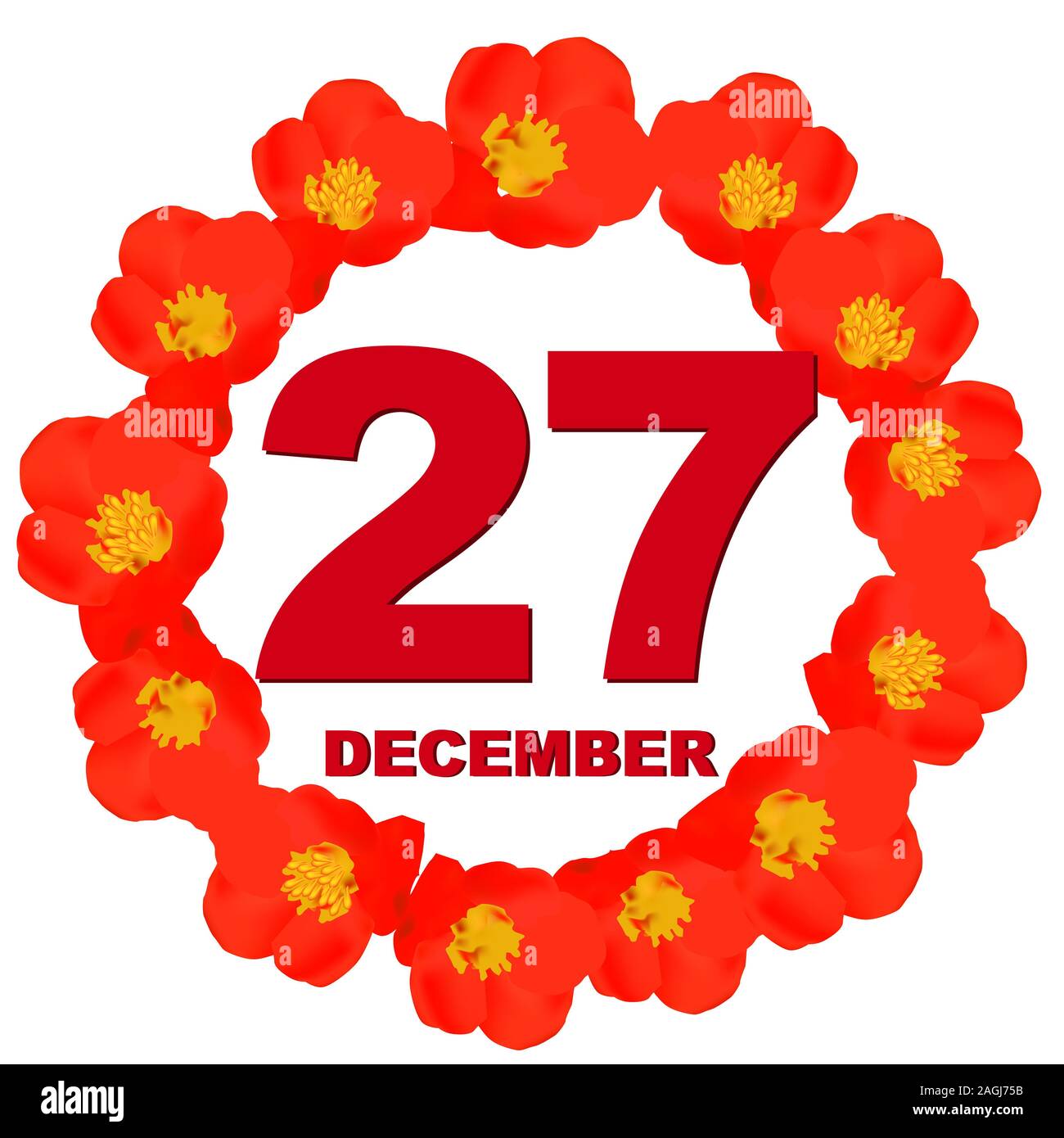 December 27 icon. For planning important day. Banner for holidays and ...