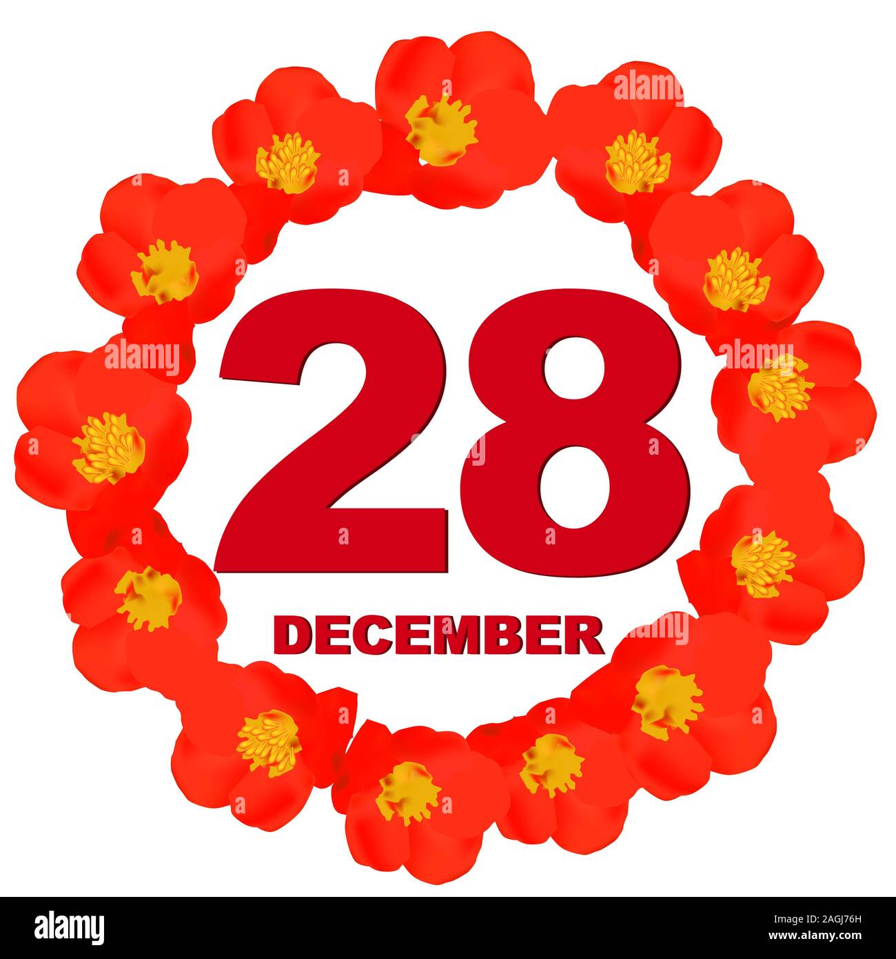 December 28 icon. For planning important day. Banner for holidays and ...