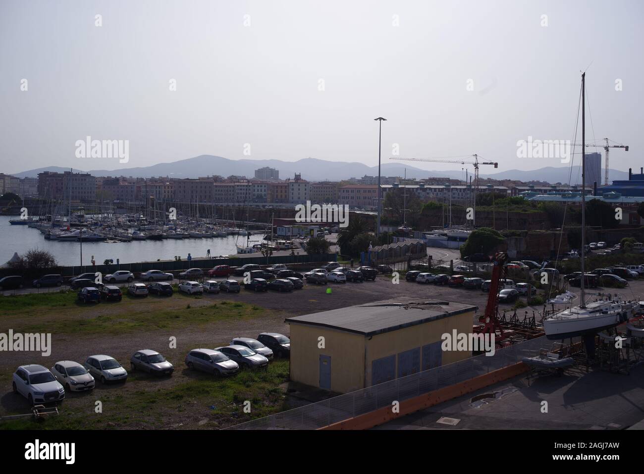 Livorno docks / marina / quay, Italy Italia Stock Photo - Alamy