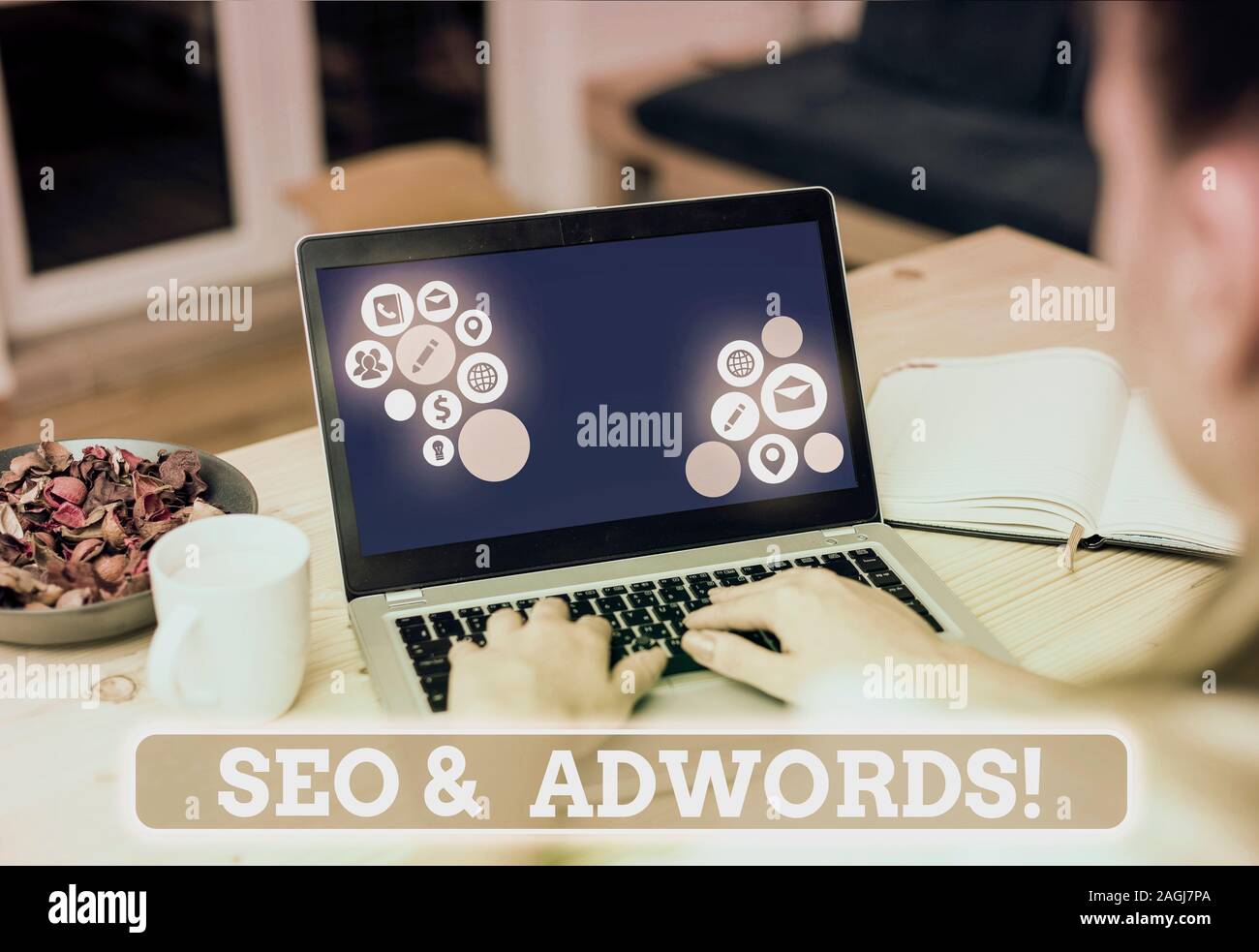Conceptual hand writing showing Seo And Adwords. Concept meaning they ...