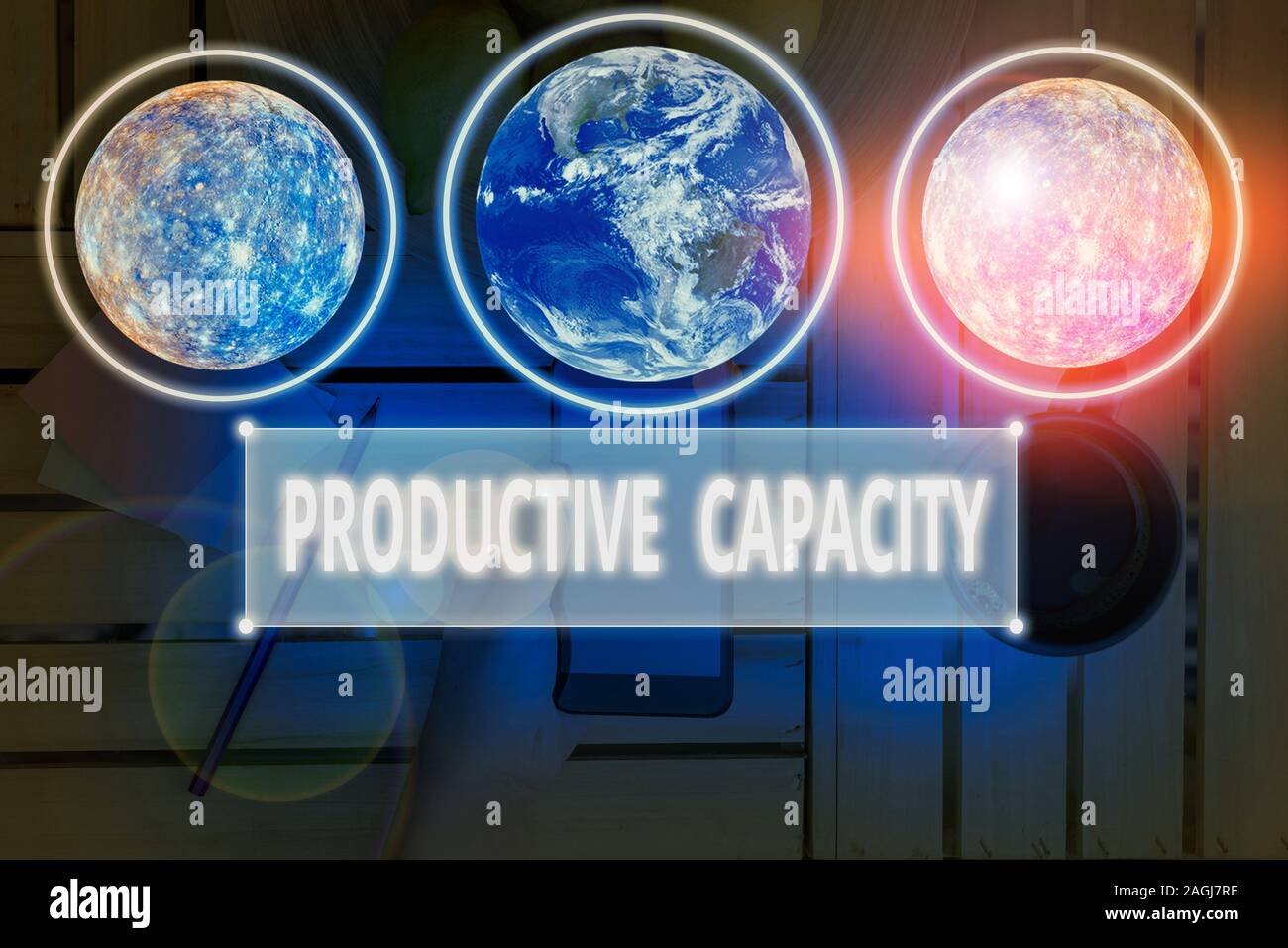 Writing note showing Productive Capacity. Business concept for the ...