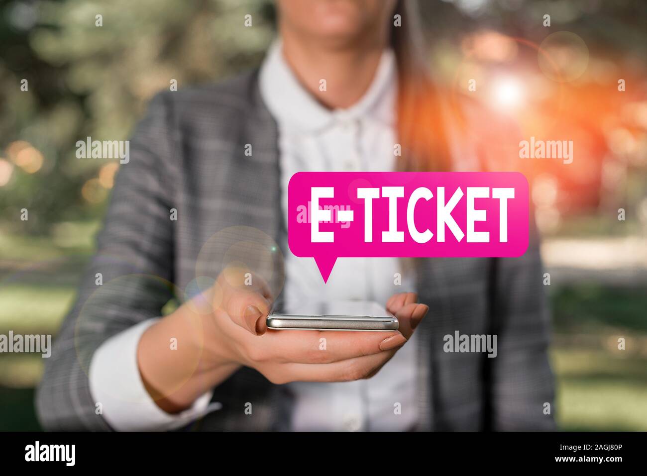 Writing note showing E Ticket. Business concept for Digital ticket that ...