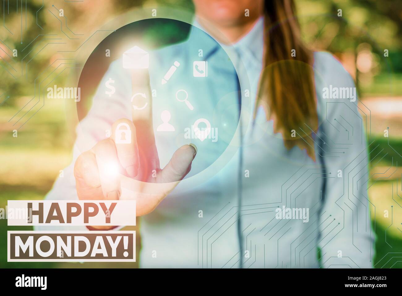 Writing note showing Happy Monday. Business concept for telling that ...