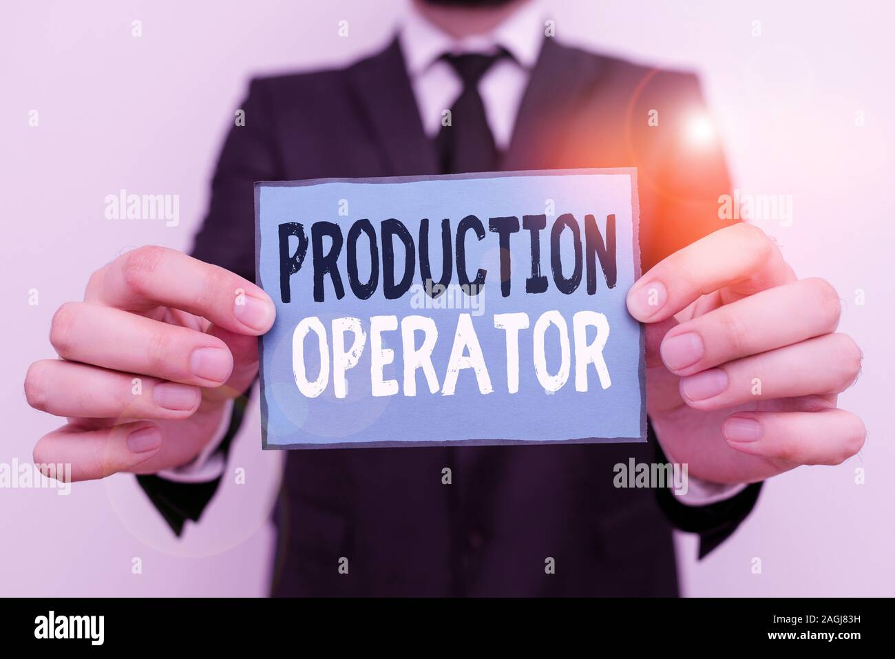 Writing note showing Production Operator. Business concept for control ...