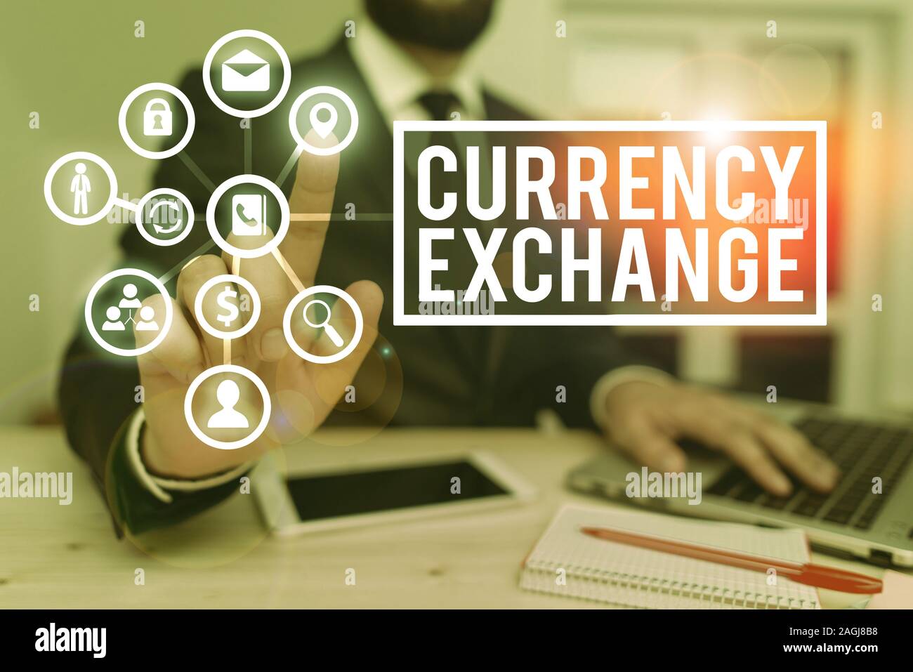 Writing note showing Currency Exchange. Business concept for rate at ...