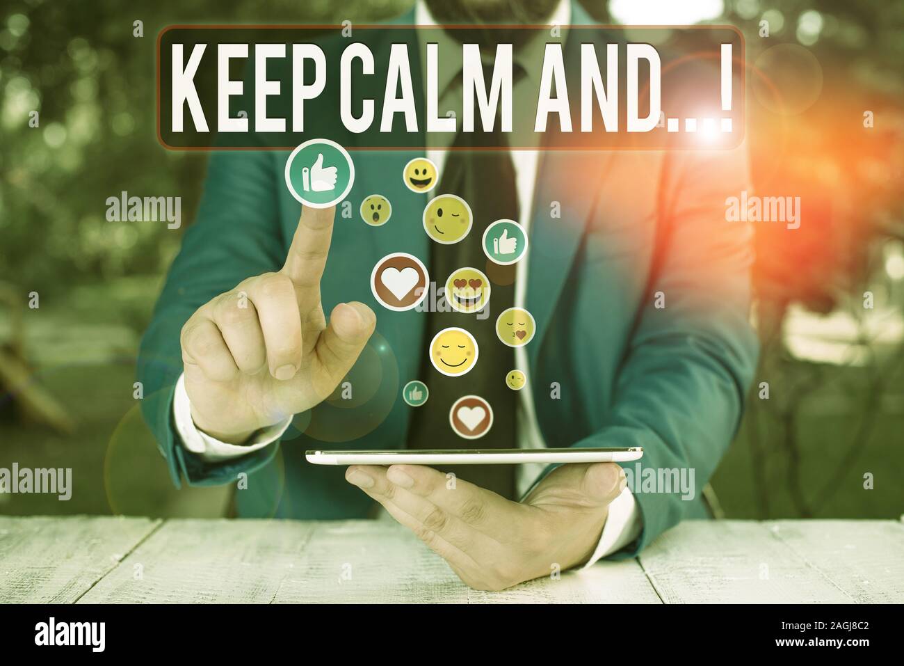 Writing note showing Keep Calm And. Business concept for motivational ...