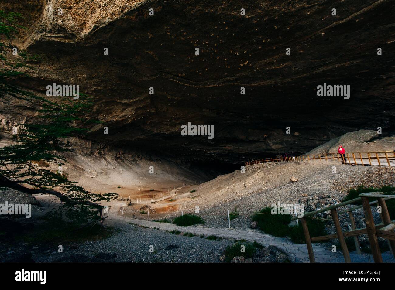 Milodon cave in Torres del Paine national park, Chile Stock Photo - Alamy