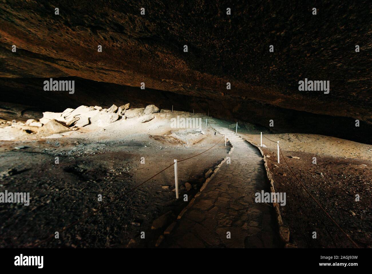 Milodon cave in Torres del Paine national park, Chile Stock Photo - Alamy