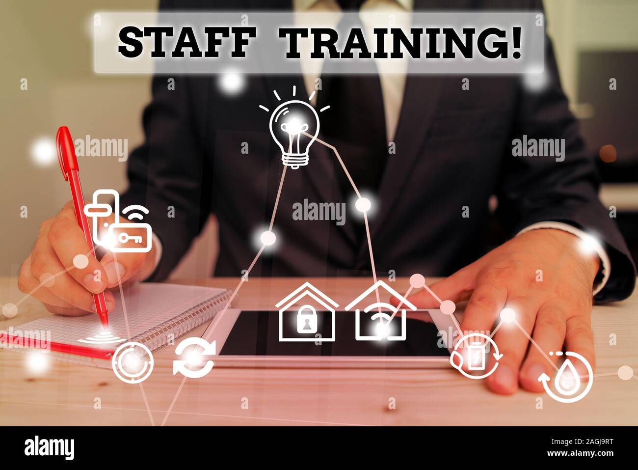 Writing note showing Staff Training. Business concept for learn ...