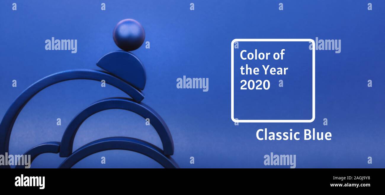 Blue abstract 3d forms. Concept of demonstrating color of the year ...