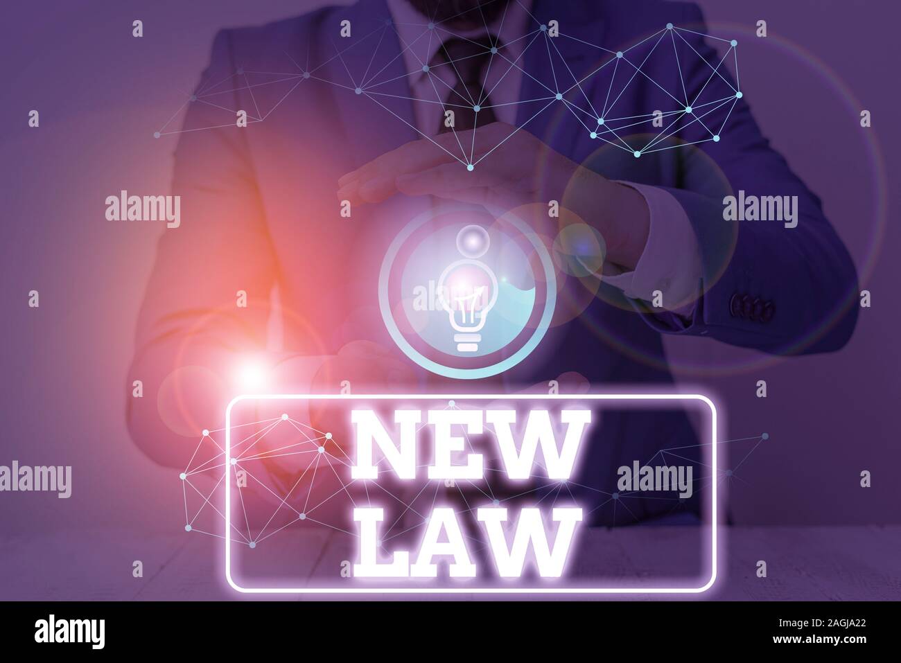 Conceptual hand writing showing New Law. Concept meaning system of ...