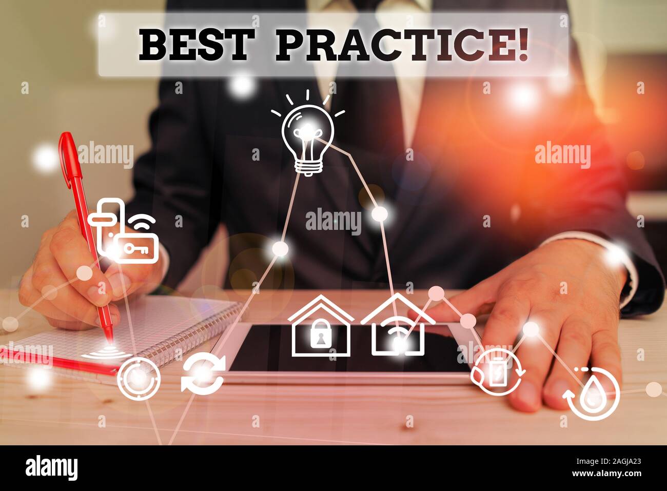 Writing note showing Best Practice. Business concept for commercial ...