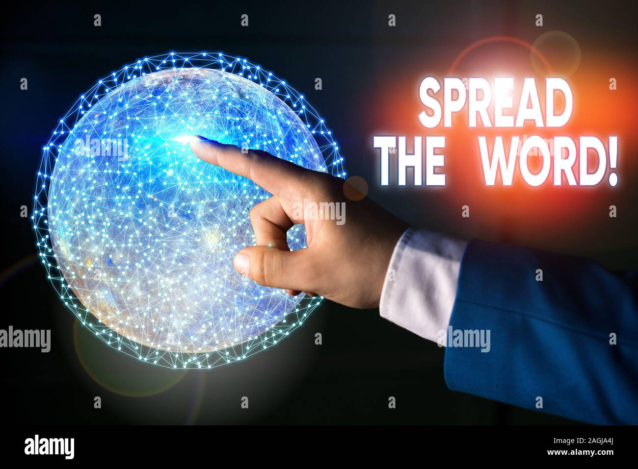 Conceptual hand writing showing Spread The Word. Concept meaning share ...