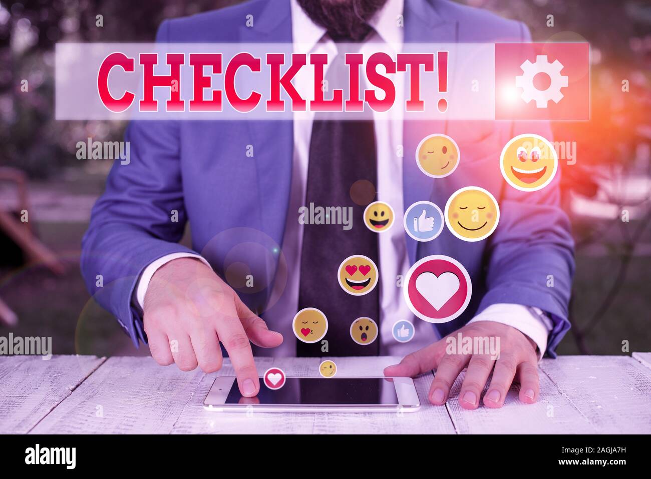 Conceptual hand writing showing Checklist. Concept meaning list items ...