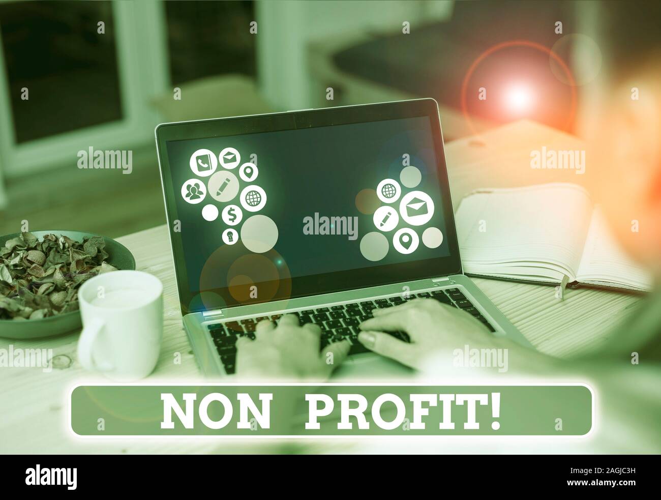 Conceptual hand writing showing Non Profit. Concept meaning not making ...