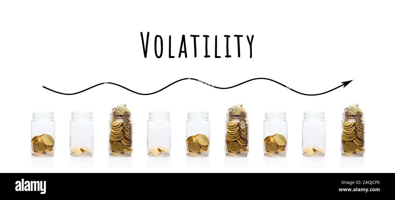 Part of Financial series images. Collage with glass jars with gold ...