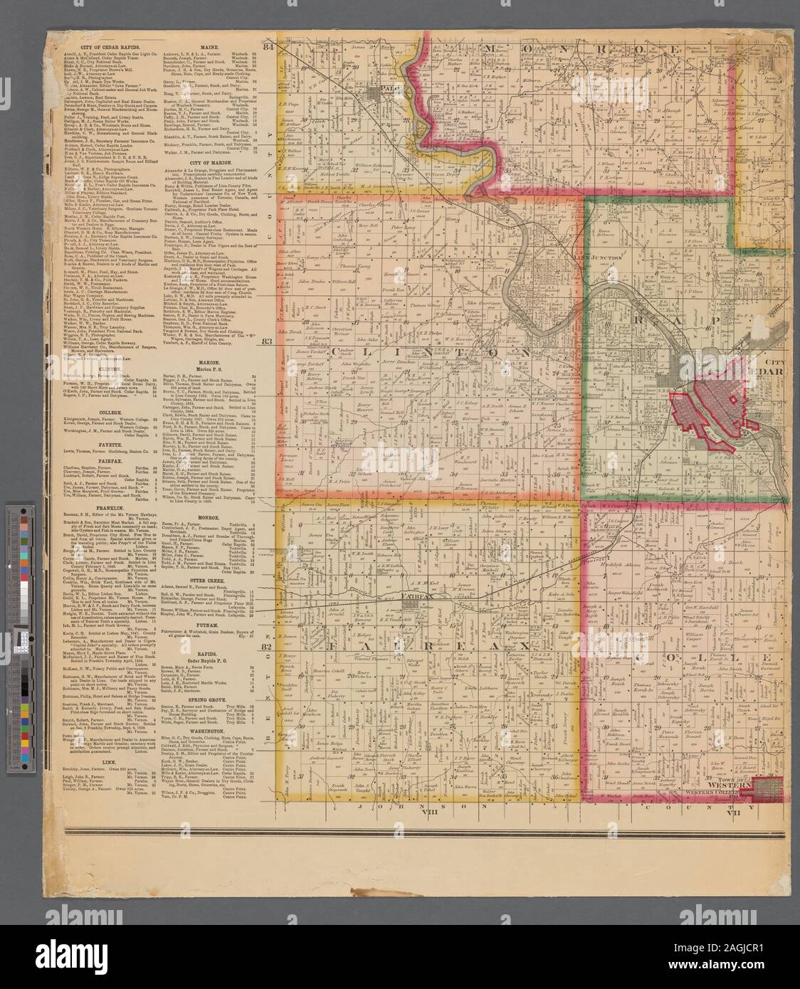 Shows townships, property boundaries, and owners' names. Includes list ...