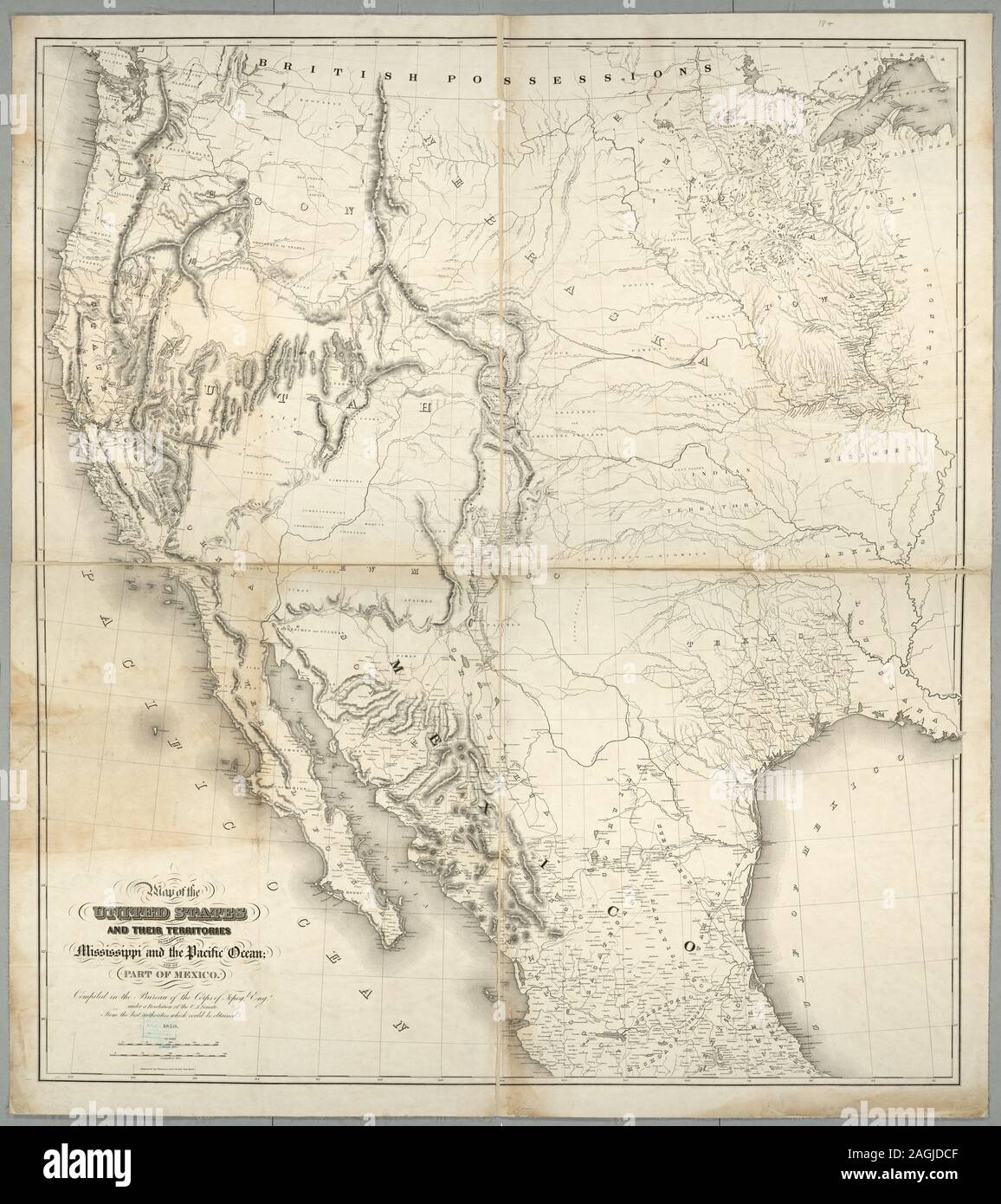 Relief shown by hachures. [Heading West ; 43]; Map of the United States ...